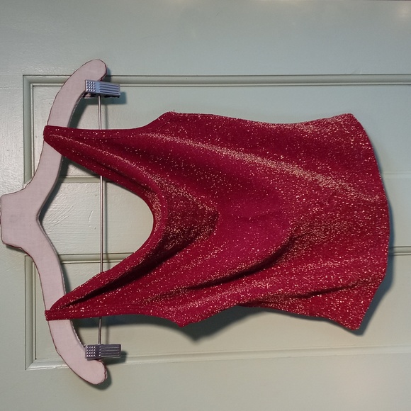 Identity | Tops | Womens Identity Brick Rust Red Gold Shimmer Drape ...